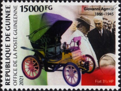 Giovanni Agnelli & FIAT 3½ HP CV (4 HP) Car Automobile Stamp (2021 ...