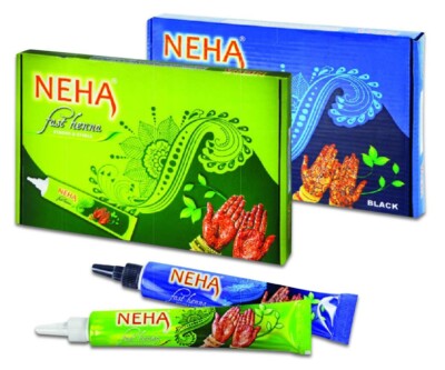 Neha Fast Henna Mehendi Temporary Tattoo - 5 Red + 5 Black Tubes | eBay