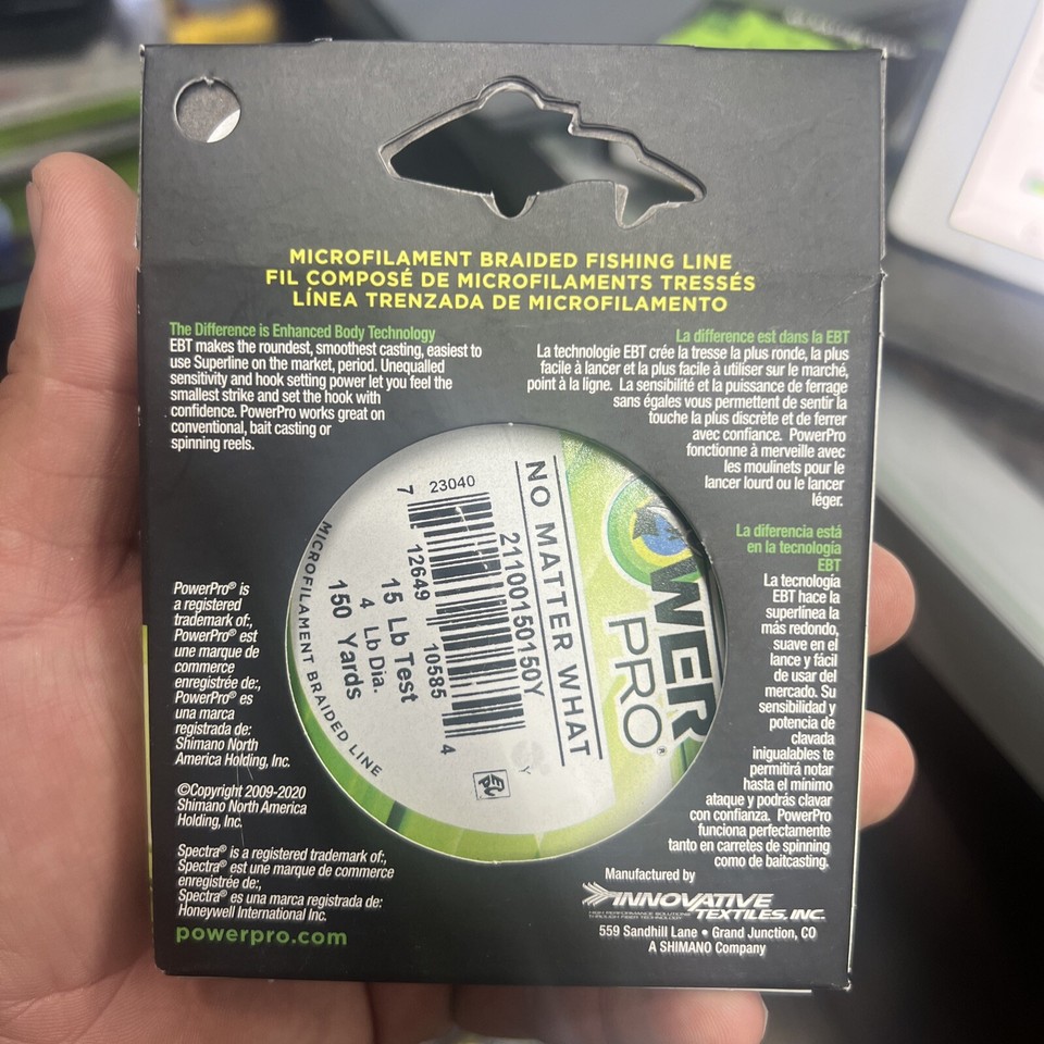 Power Pro Braided Line 15lb 150 Yards Hi-Vis Yellow (Free Shipping ...