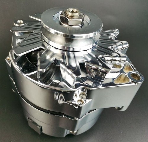 110 Amp Chrome GM 1 or 3 Wire Alternator SBC BBC 350 400 454 396 Chevy ...