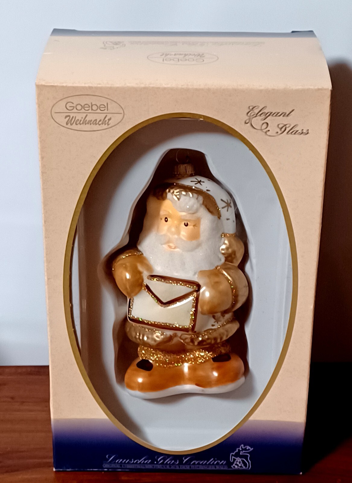 Goebel Weihnacht Christmas Ornament Gold Santa With Mail 5" Elegant ...