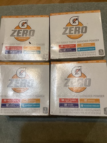 Gatorade G Zero Powder Variety Pack (40 ct In Each Box Lot Of 4 Boxes ...