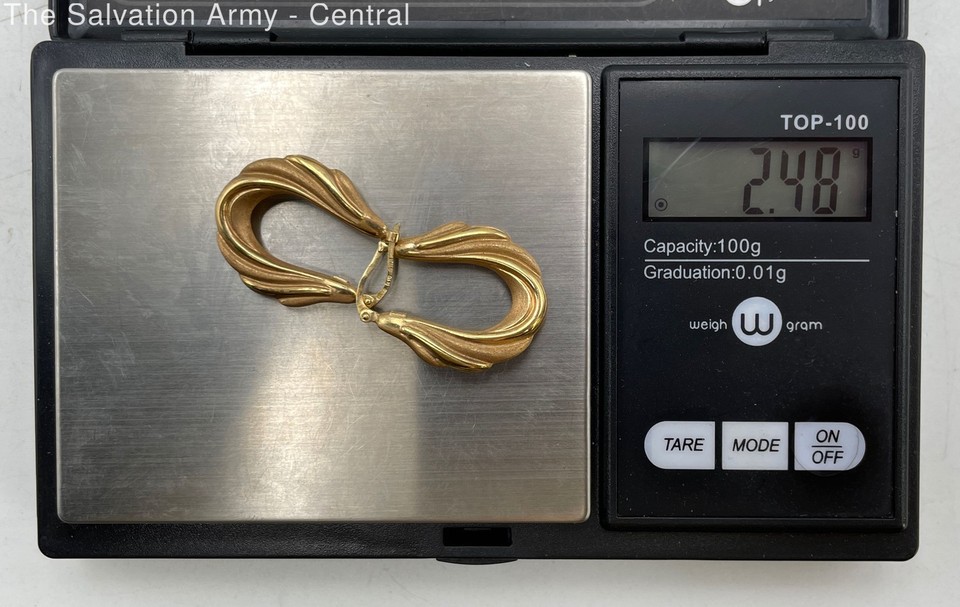 Modern 14k Yellow Gold Fine Jewelry Latch Back Hoop Earrings Pair | eBay