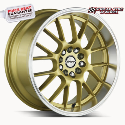 Shift Crank Gold Polished Lip - 18X8.5 - 5x114.3 Bolt Pattern, 30 ...