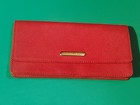 Authentic Michael Kors Red Checkbook Wallet, Good Condition! Free ...