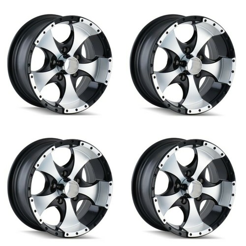 Set 4 14" Ion 136 Black/Machined Wheels 14x6 5x4.5 Rims 0mm ...
