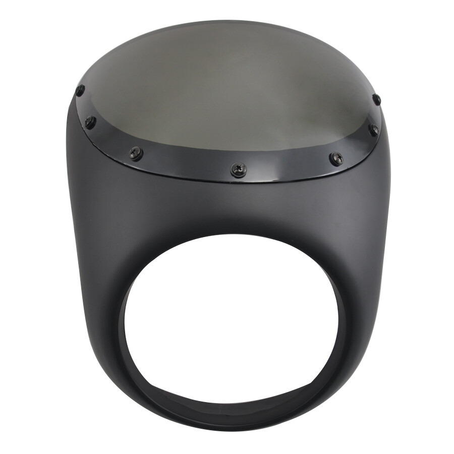 Universal Black Cafe Racer 7" Round Headlight Fairing Windshield Screen ...