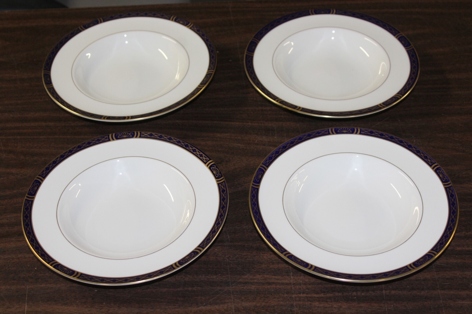 4 Royal Worcester China England Mountbatten Cobalt Blue Gold Rimmed ...