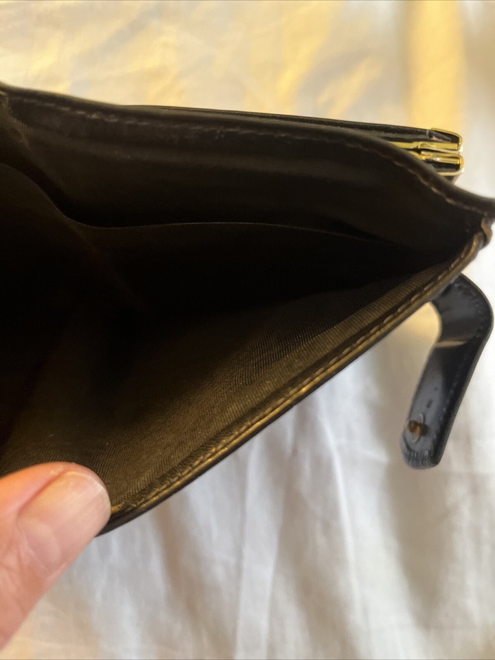 Vintage Bosca Womens Black Bifold Wallet Kiss Lock Coin Purse Credit ...