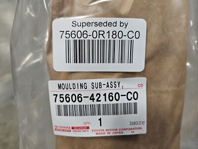 Genuine OEM Toyota 75606-0R180-C0 LH Rear Wheel Opening Molding 2019 ...