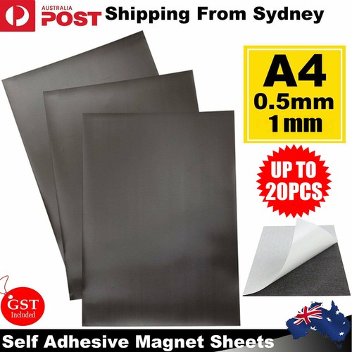 1-20x A4 Magnetic Magnet Sheets Self Adhesive Backed Thickness Crafts ...