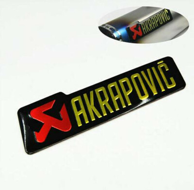 2Pcs Heat-resistant Aluminium Motorcycle Exhaust Pipe Decal Akrapovic ...