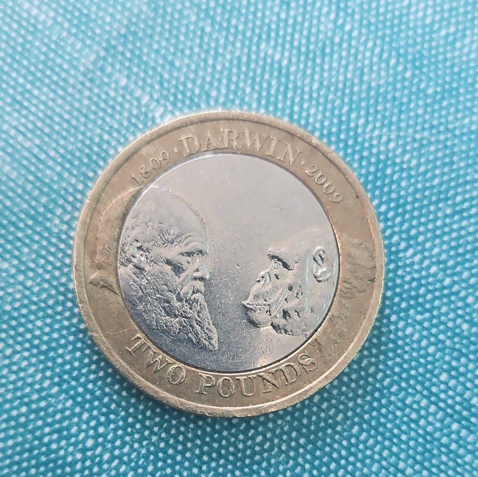 Rare Charles Darwin 1809-2009 Anniversary £2 Two Pound Coin - TRUE ...