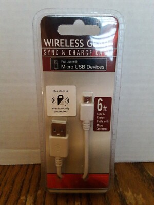 Wireless Gear Sync & Charge Cables 6ft For Use with Micro USB Devices ...
