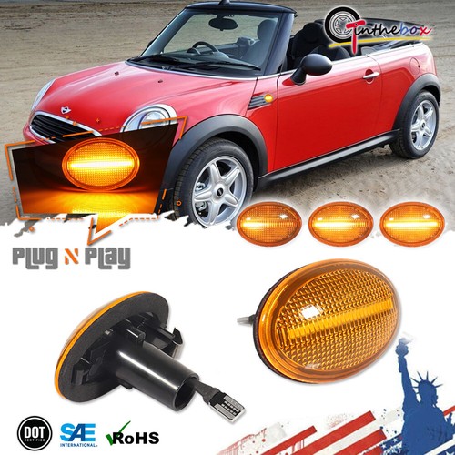 For Mini Cooper R55 R56 R57 R58 R59 LED Side Marker Light W/Sequential ...