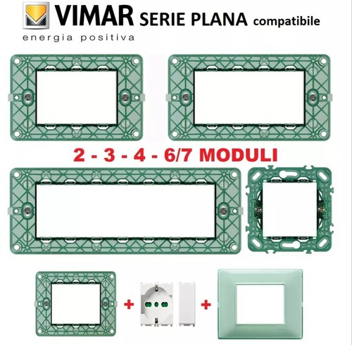 SERIE VIMAR PLANA SUPPORTO CON VITI 3 4 7 MODULI COMPATIBILE CON 14613 ...
