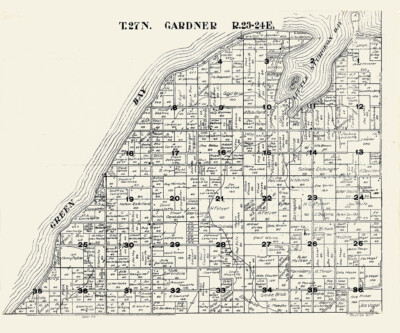 1917 Map of Gardner Township Door County Wisconsin | eBay Australia