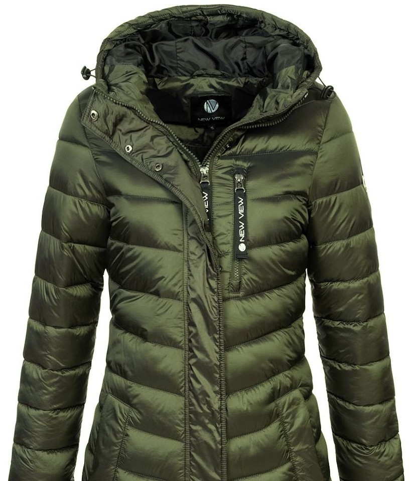 New View Damen Steppmantel Jacke Steppjacke Übergangsjacke Kapuze Tessa ...