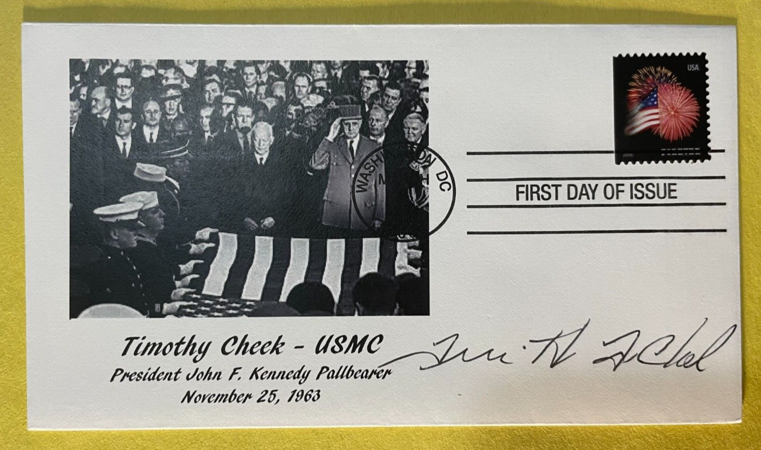 SIGNED TIMOTHY CHEEK FIRST DAY COVER AUTOGRAPH FDC - JFK PALLBEARER ...