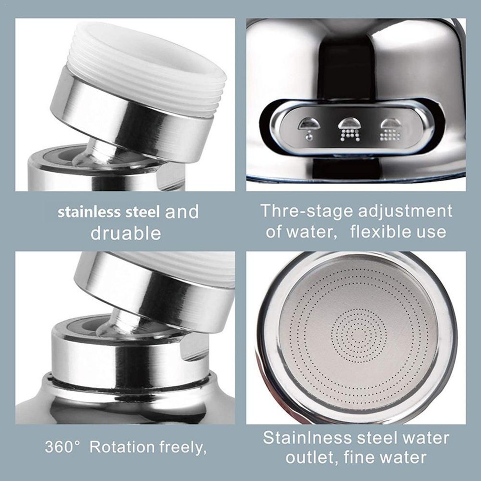 Movable Kitchen Sink Tap Spray Head, 360° Rotatable Anti-Splash Faucet ...