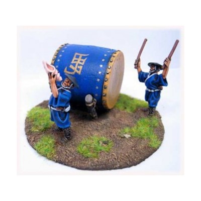AW Minis Samurai Mini 28mm Ashigaru Taiko w/Drummer and Conch Player ...