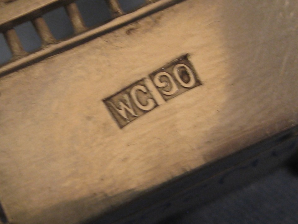 SIGNED WC CHINESE EXPORT SILVER ANTIQUE MINIATURE SEDAN CHAIR PALANQUIN ...