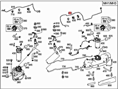 Genuine MERCEDES 906 5-t Box 906 Bus 6-t SPRINTER 3 3-t Fuel line ...