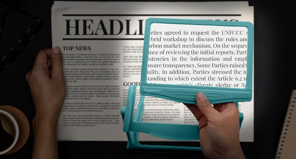 5X Page Magnifying Glass with 3 Lighting Modes for Reading & Low Vision ...