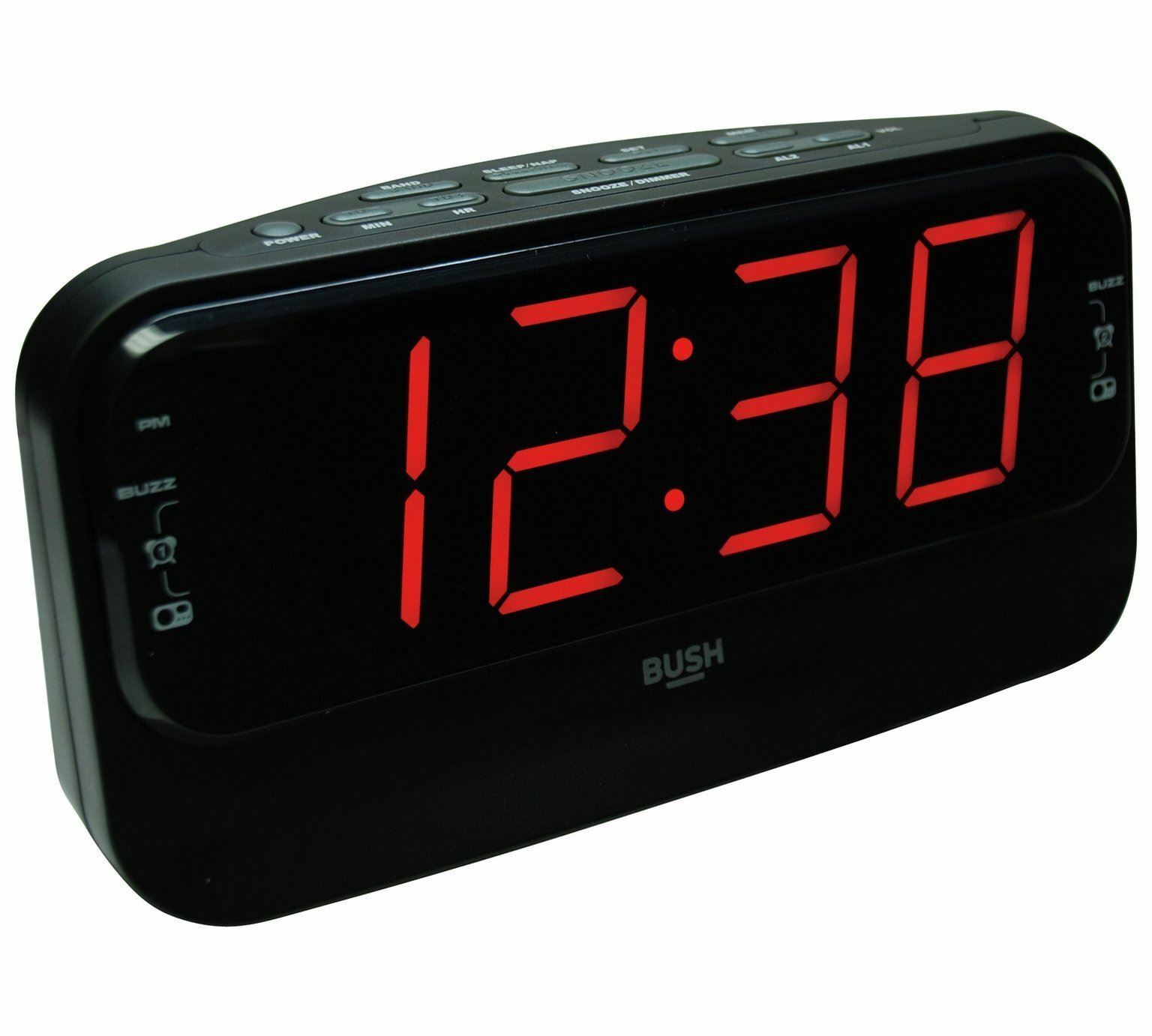 Bush Big LED Alarm Clock Radio - Black (A-) | eBay UK