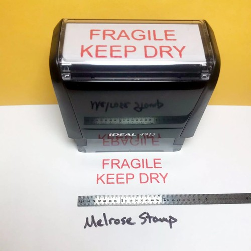Fragile Keep Dry Rubber Stamp Red Ink Self Inking Ideal 4913 | eBay