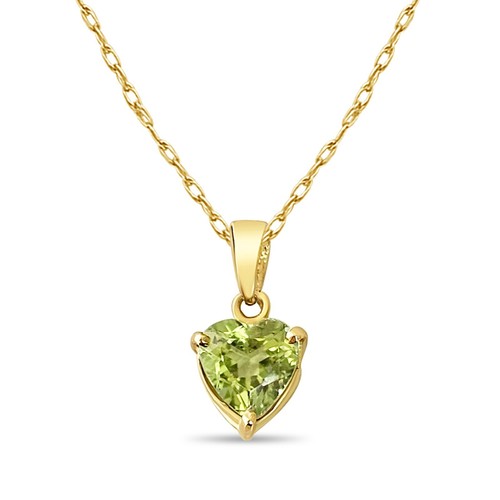 Heart Shaped Peridot Necklace 14k Yellow Gold | eBay