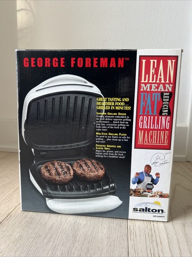 George Foreman Lean Mean Fat Reducing Grilling Machine GR-10A White NIB ...