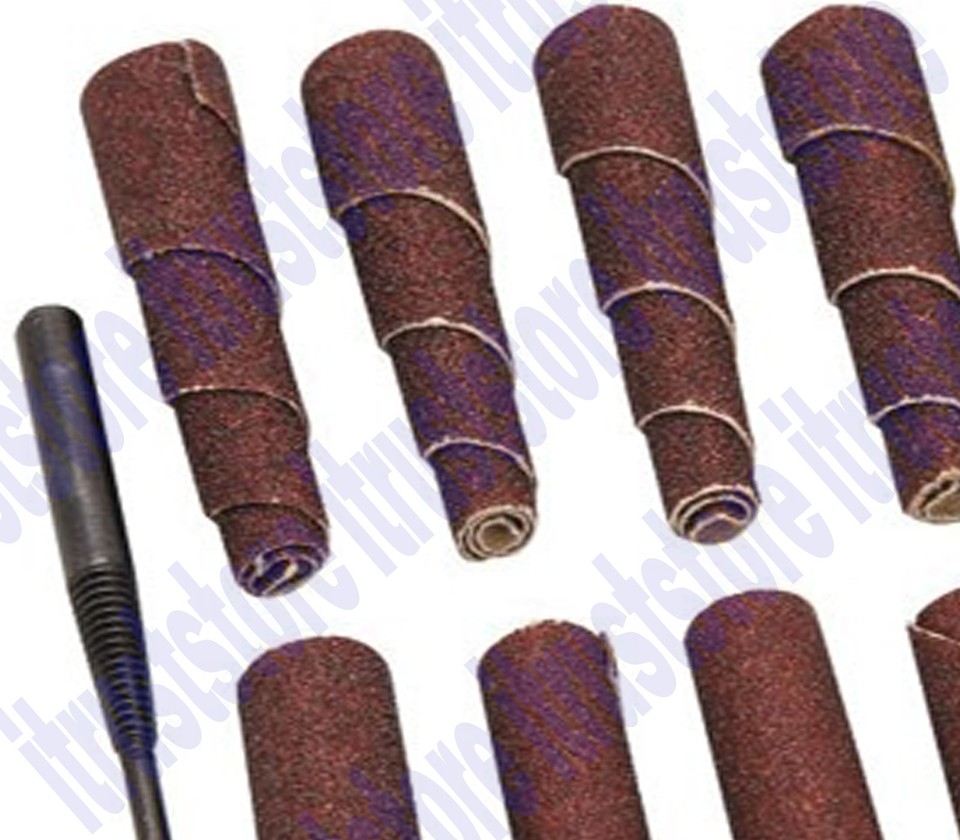 10 PC SMALL SANDER SANDING CYLINDER CONE SHAPE 80 100 GRIT BIT STEEL ...