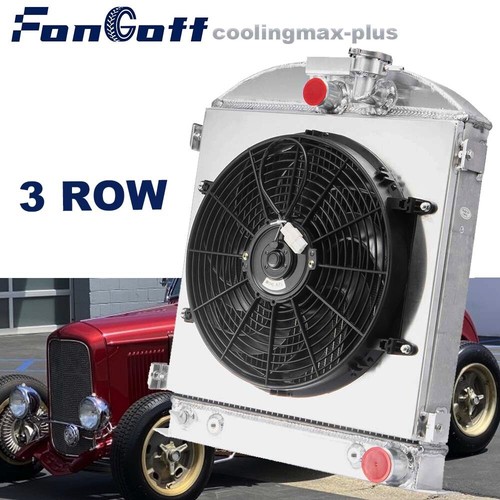 3 Row Radiator Shroud Fan for 1932 FORD MODEL HI-BOY HOT ROD CHEVY V8 ...