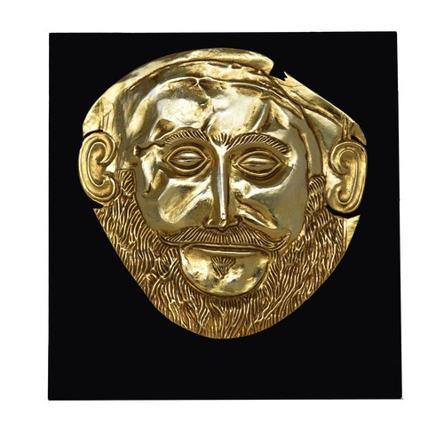 Mask of Agamemnon Gold Plated sculpture - Mycenaean King Funerary Mask ...
