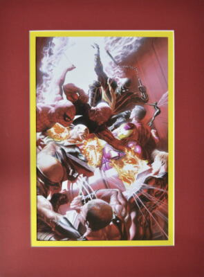 AVENGERS / INVADERS #4 Cover PRINT Professionally MATTED Alex Ross art ...