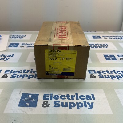 SQUARE D, EDB34100, 100A, 480V, 3 POLE, CIRCUIT BREAKER *NEW IN BOX | eBay