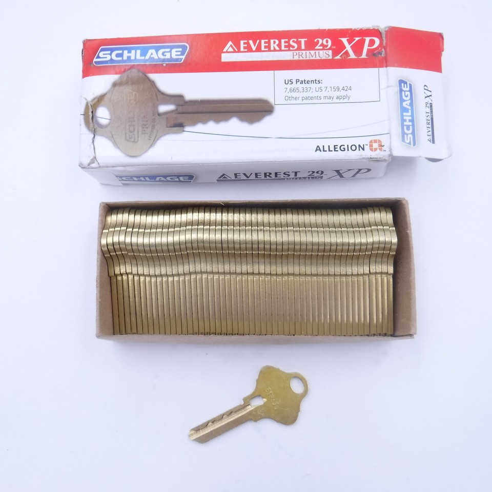 50 Pack Schlage Everest 29 Primus XP Keys Blanks Gold Finish 35-215-XP ...