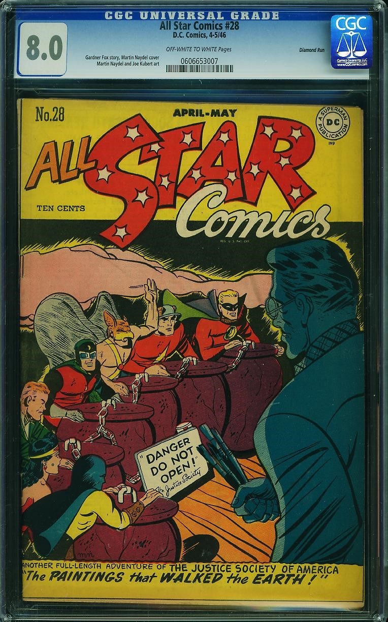 ALL STAR COMICS #28 DC COMICS GOLDEN AGE 1946 CGC 8.0 GRADED! GREEN ...