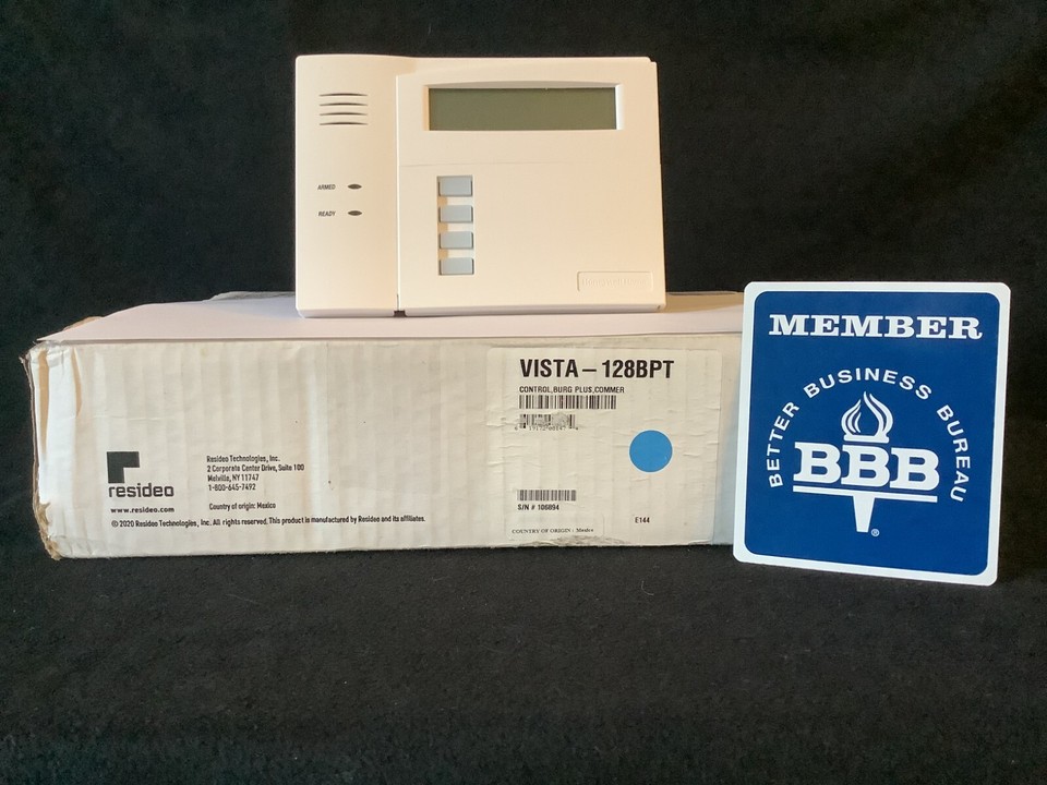 Honeywell Vista 128BPT Commercial Burg Panel & 6160 Keypad A+ Rated BBB ...