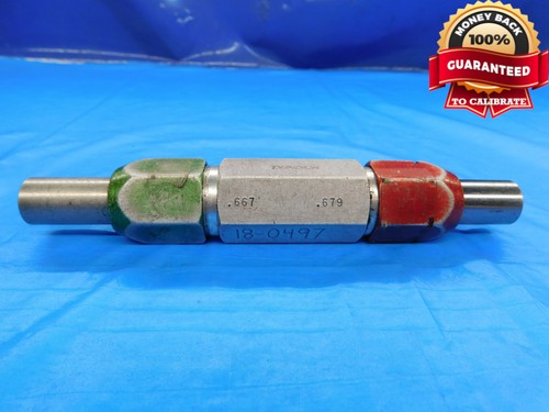 .6670 & .6790 PIN PLUG GAGE GO NO GO .6875 -.0085 11/16 17 mm .667 .679 ...