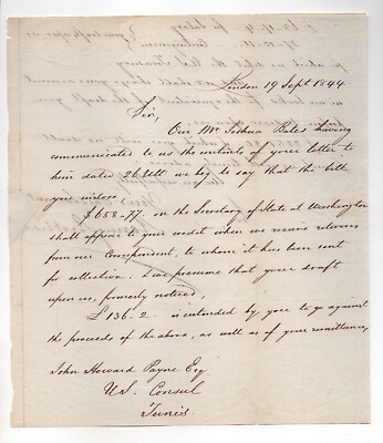 INTERESTING LETTER signed Baring Brothers, London, 19 Sept. 1844 | eBay