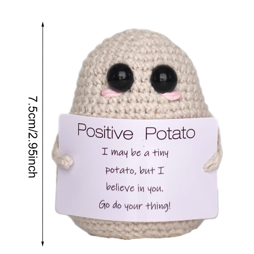Mini Cute Crochet Potato with Card Knitted Inspired Toy for Home Decor ...