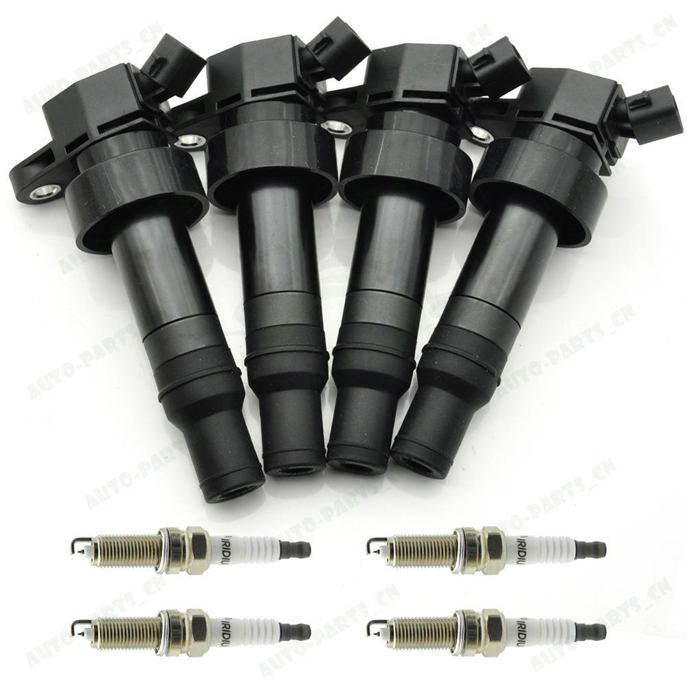 Set of 4 Ignition Coil UF652 & Spark Plug for Hyundai Accent Kia Rio ...
