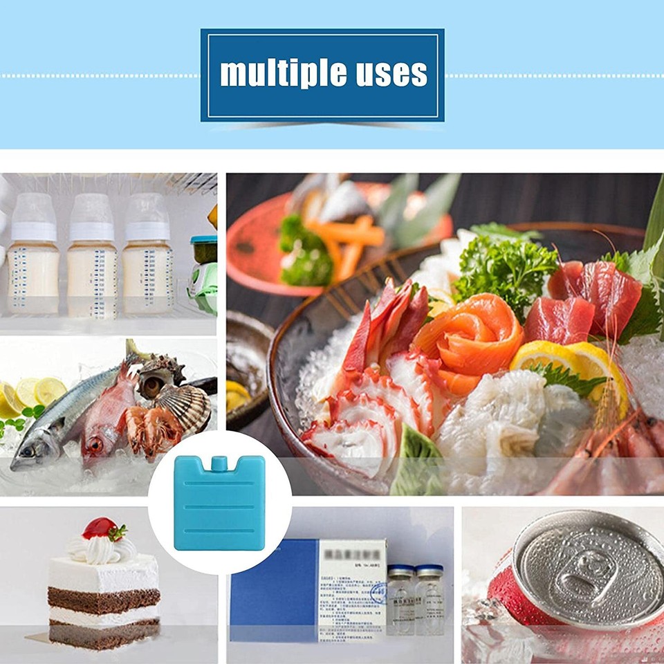 3/6/9pcs Mini Ice Brick Block Pack Freezer Cooler For Lunch Box | eBay ...