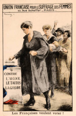 Promoting The French Union For The Suffrage Of Women 1920 OLD PHOTO ...