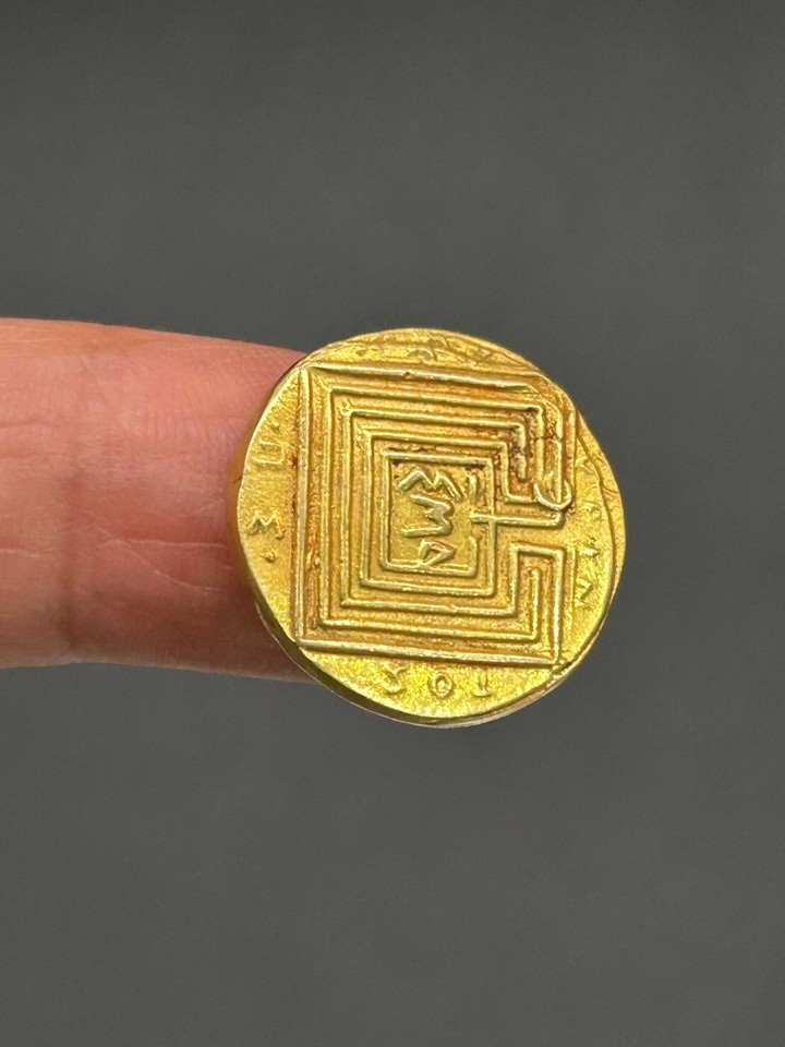 (7.58g)Authentic Greek Coin Knossos Minotaur Labyrinth 19k gold Coin ...