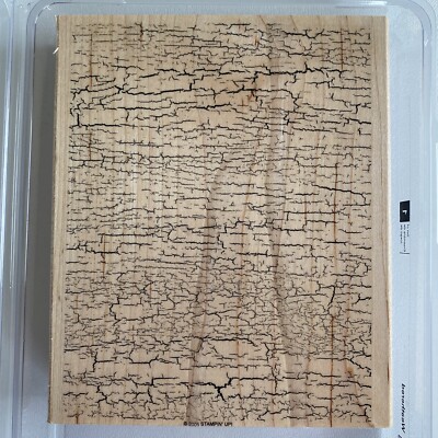 Stampin' Up! Weathered Large Background Rubber Stamp Tree Bark Crackle ...