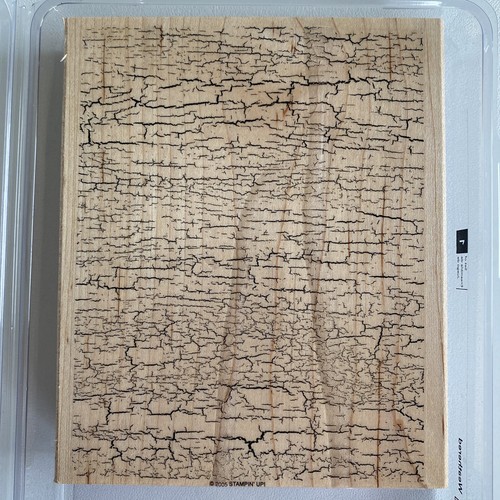 Stampin' Up! Weathered Large Background Rubber Stamp Tree Bark Crackle ...