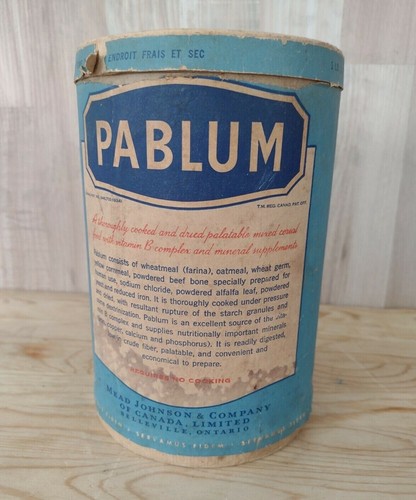 Vintage Baby Pablum Carton by Mead Johnson & Company Canada Pat. No ...